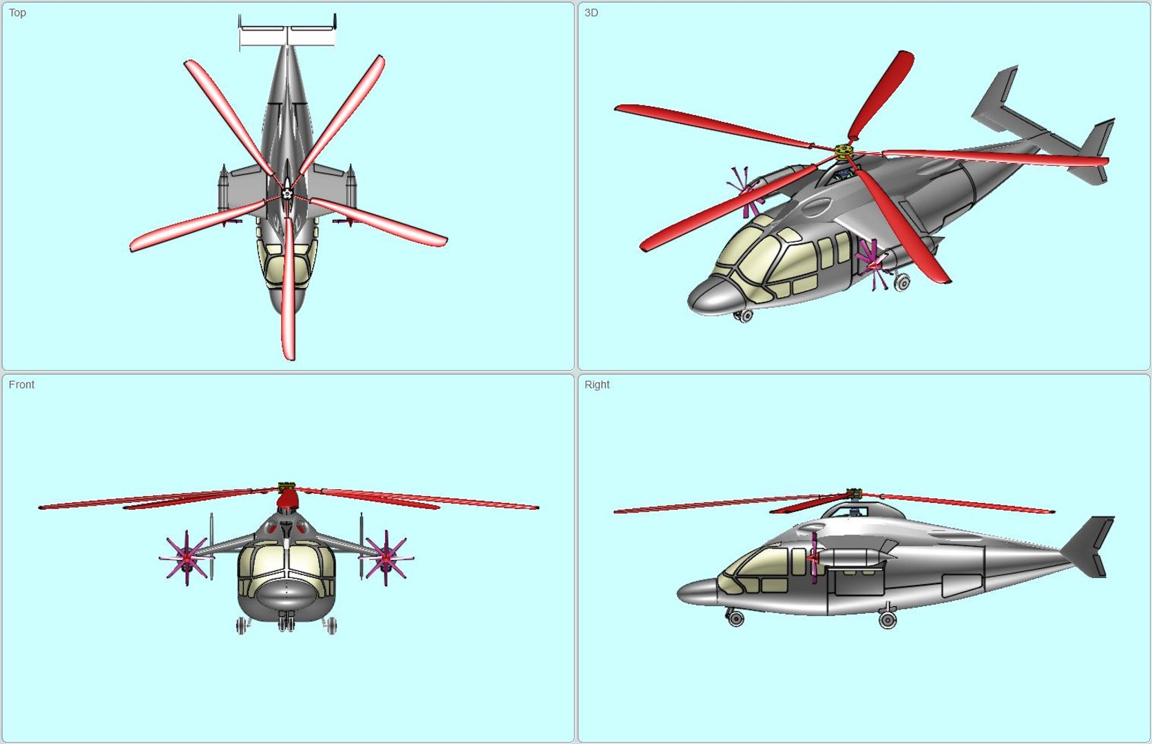 3d Model Eurocopter Hybrid Helicopter Solid