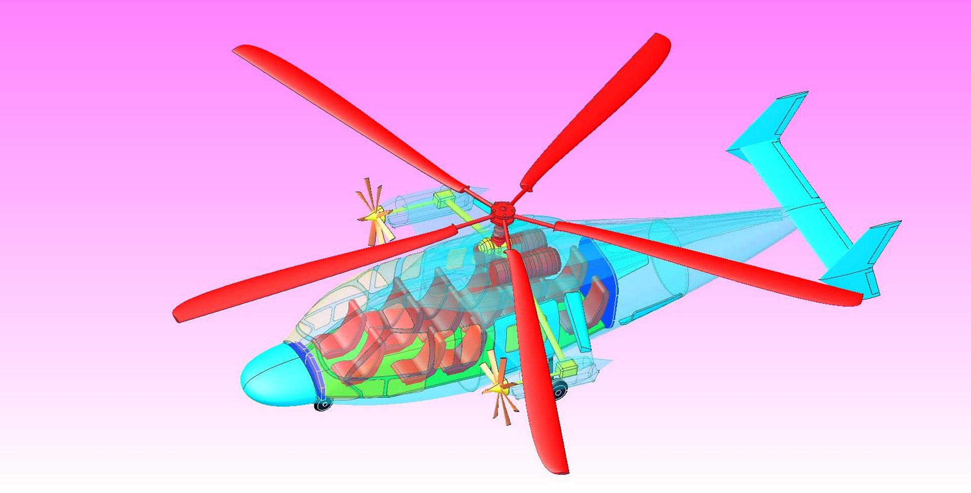 3d Model Eurocopter Hybrid Helicopter Solid