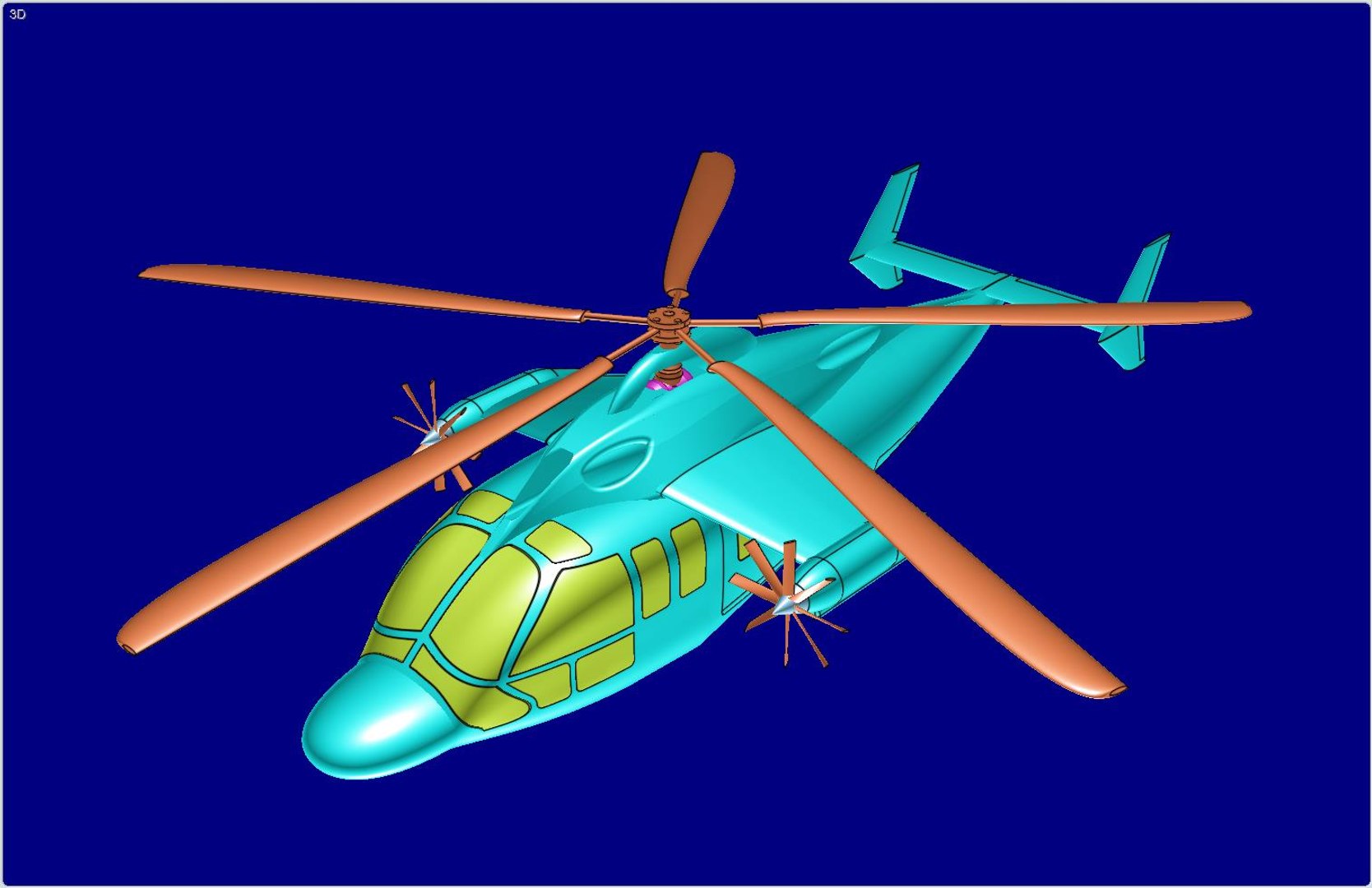 3d Model Eurocopter Hybrid Helicopter Solid