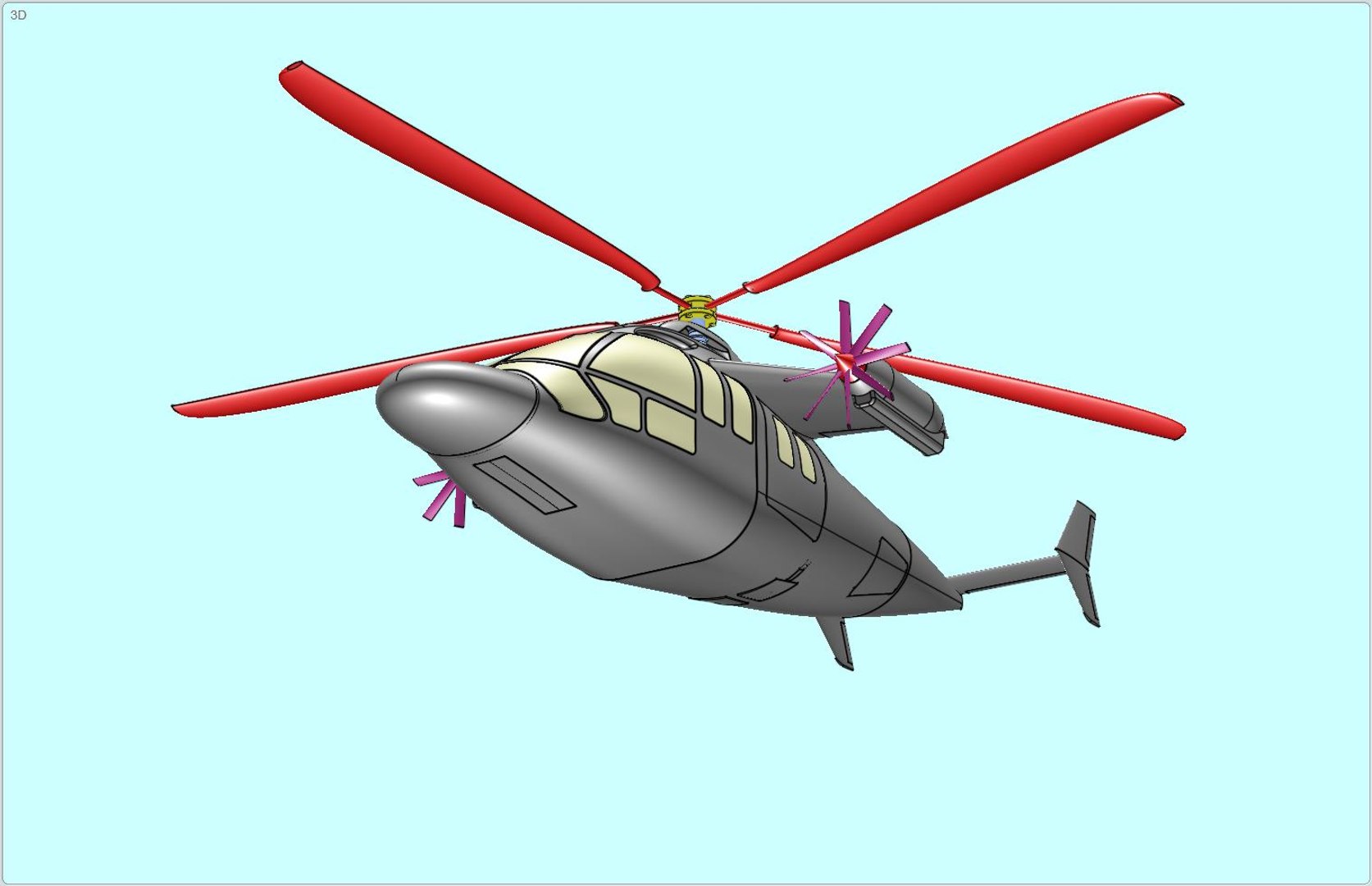 3d Model Eurocopter Hybrid Helicopter Solid