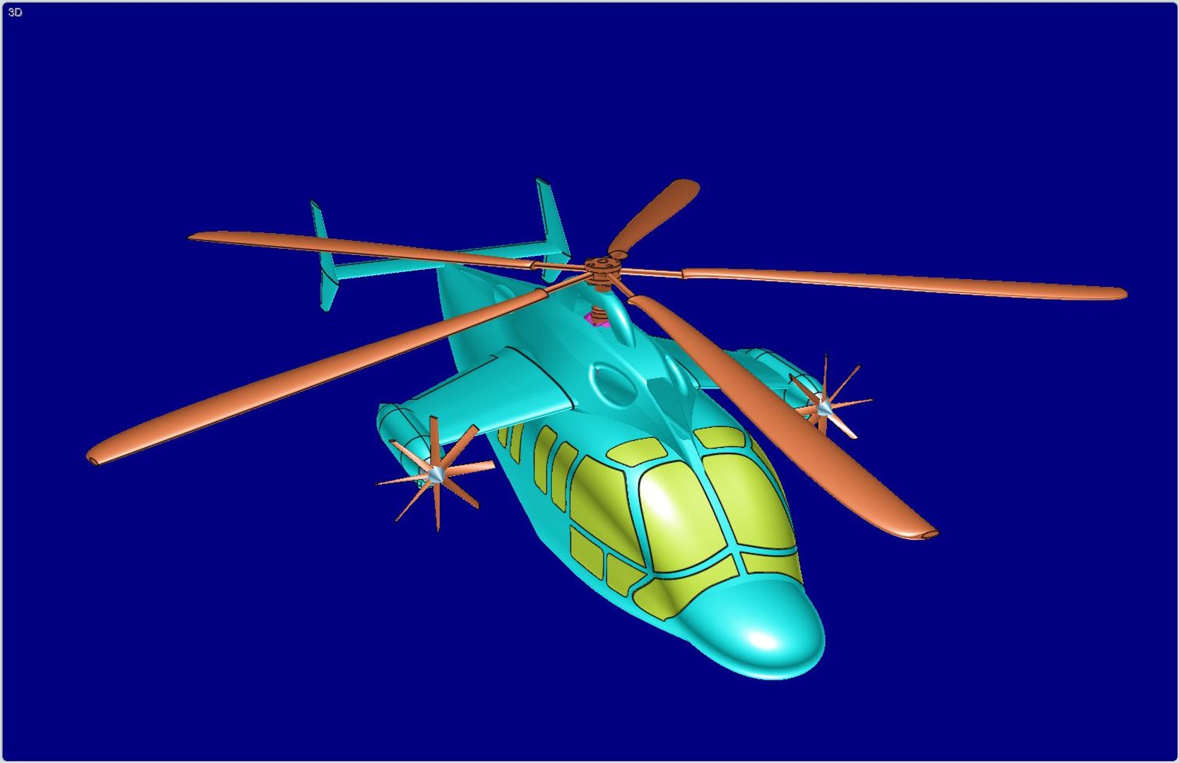 3d Model Eurocopter Hybrid Helicopter Solid