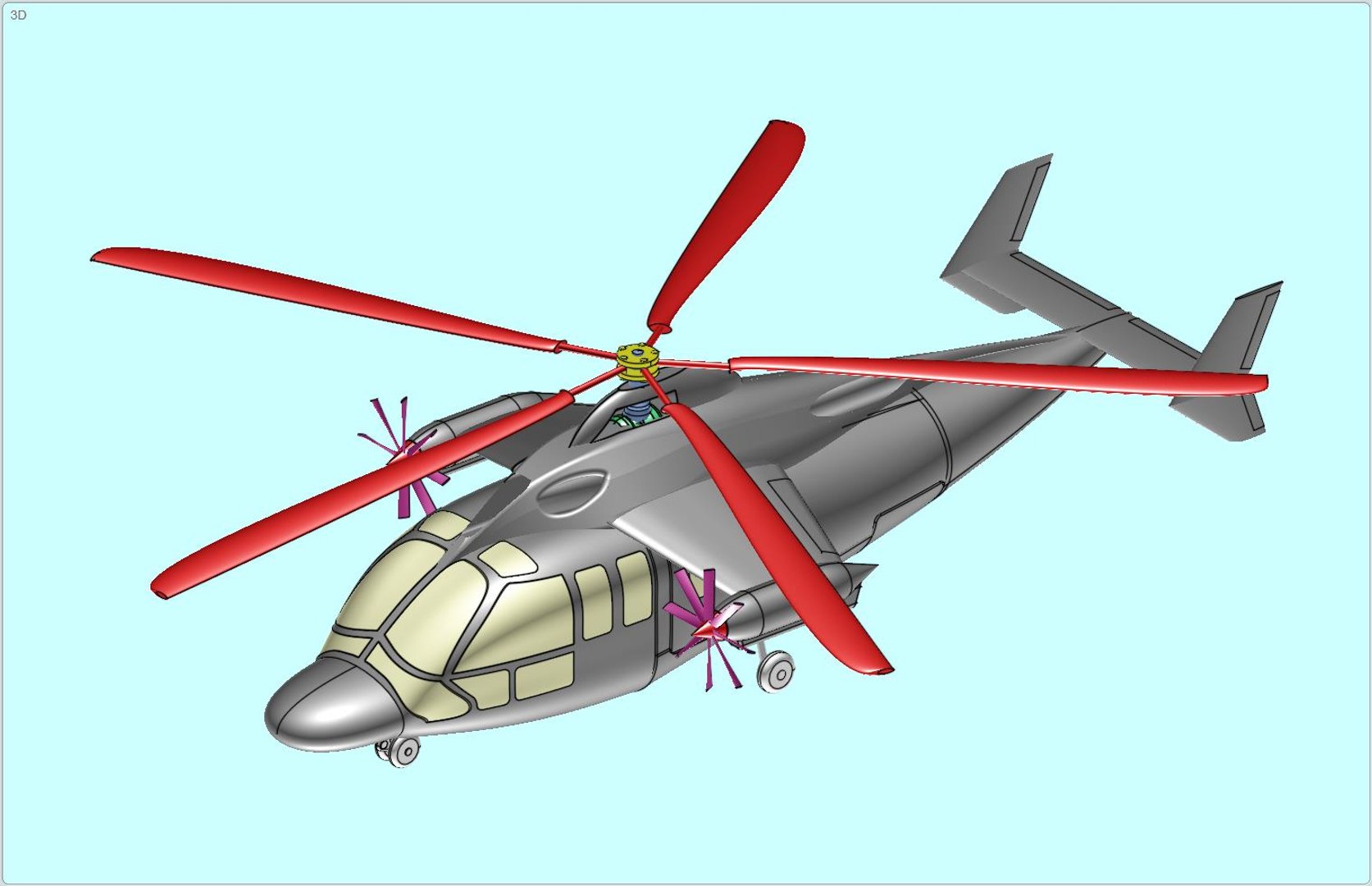 3d Model Eurocopter Hybrid Helicopter Solid