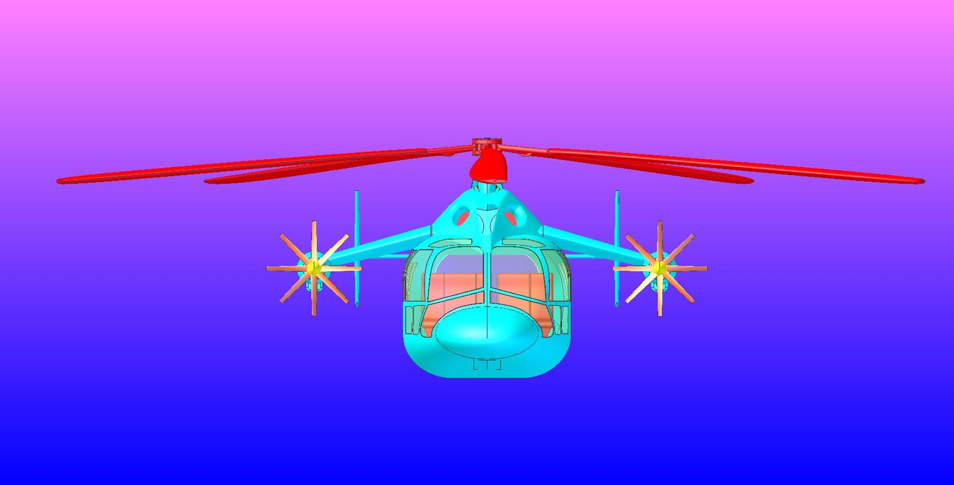 3d Model Eurocopter Hybrid Helicopter Solid