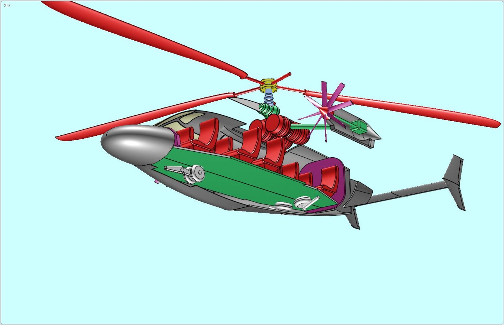 3d Model Eurocopter Hybrid Helicopter Solid