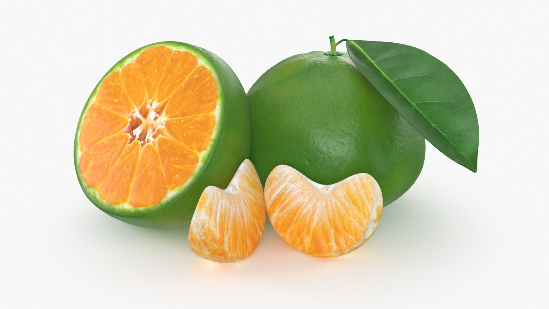 Realistic green tangerine 3D model - TurboSquid 1205919