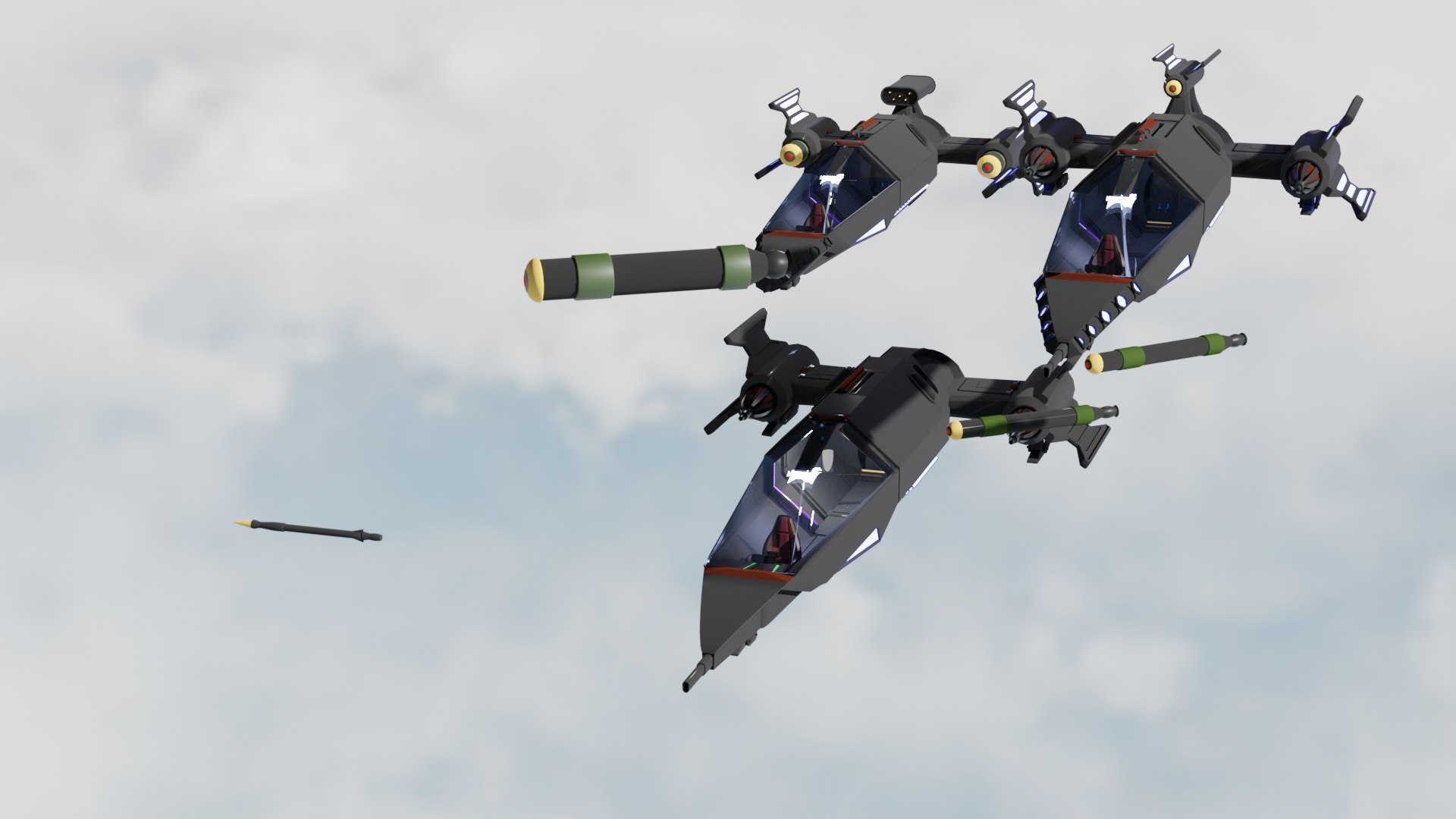 modelo 3d 3 light fighters plus ordinace - TurboSquid 2089649