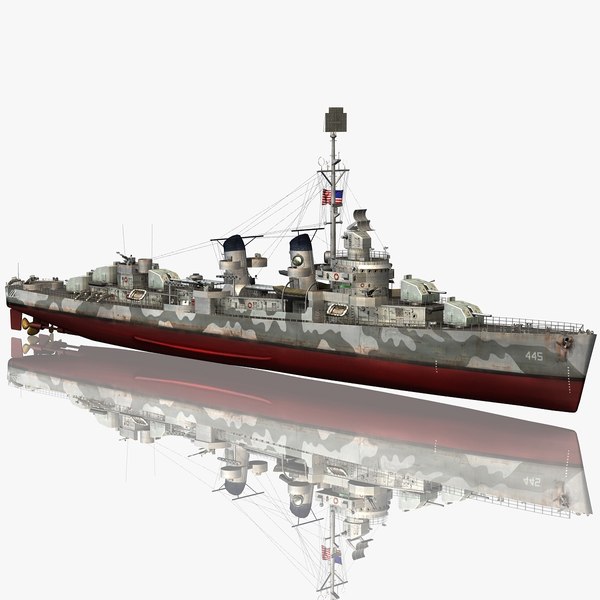 modelo 3d Destructor de la clase USS Fletcher - TurboSquid 1220940