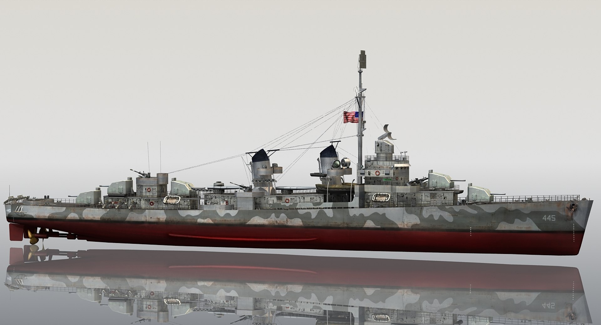 Uss Fletcher Class Destroyer Model - TurboSquid 1220940