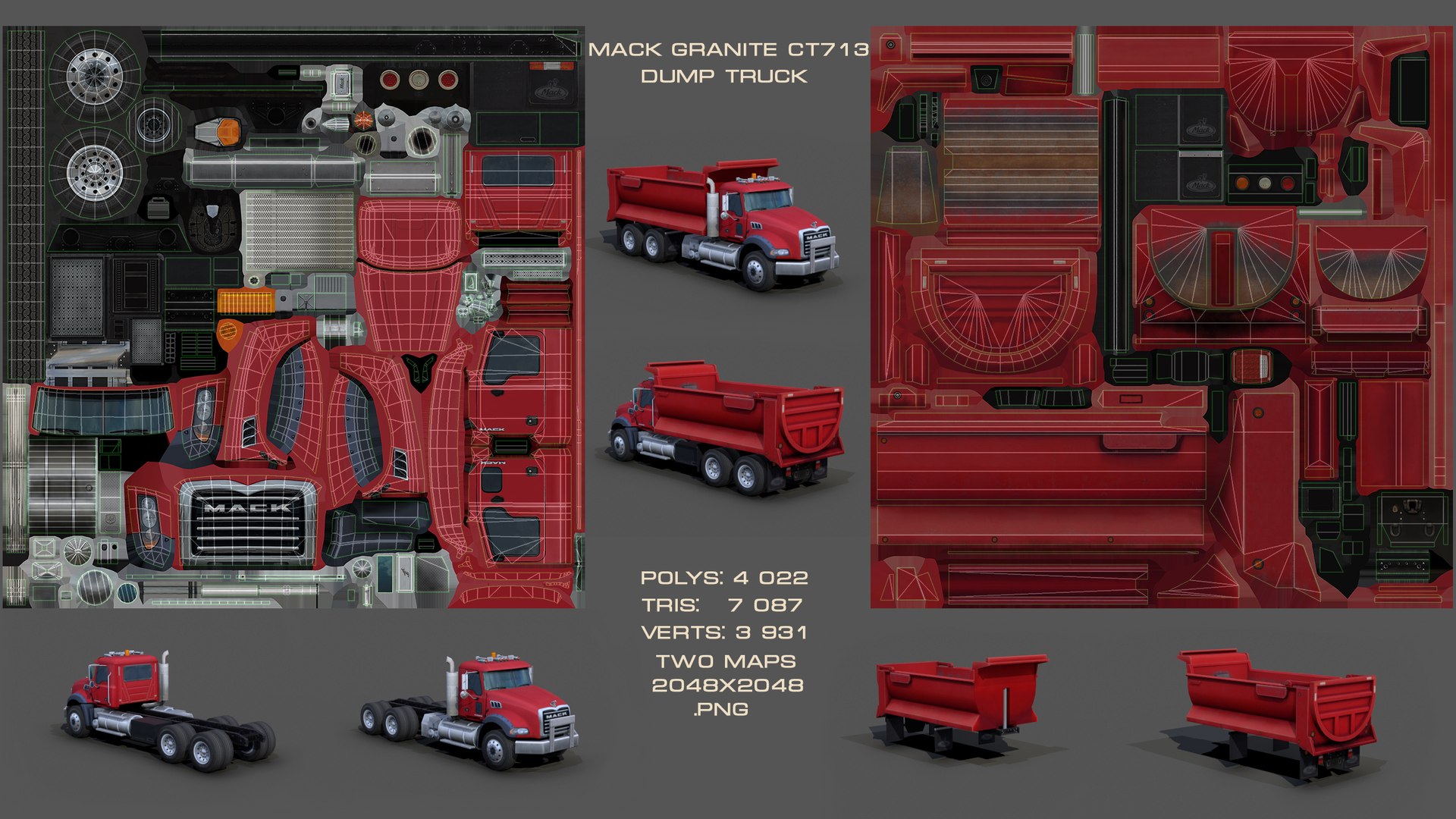 Mack GRANITE CT713 Dump Truck S09 2006 Model - TurboSquid 1905376