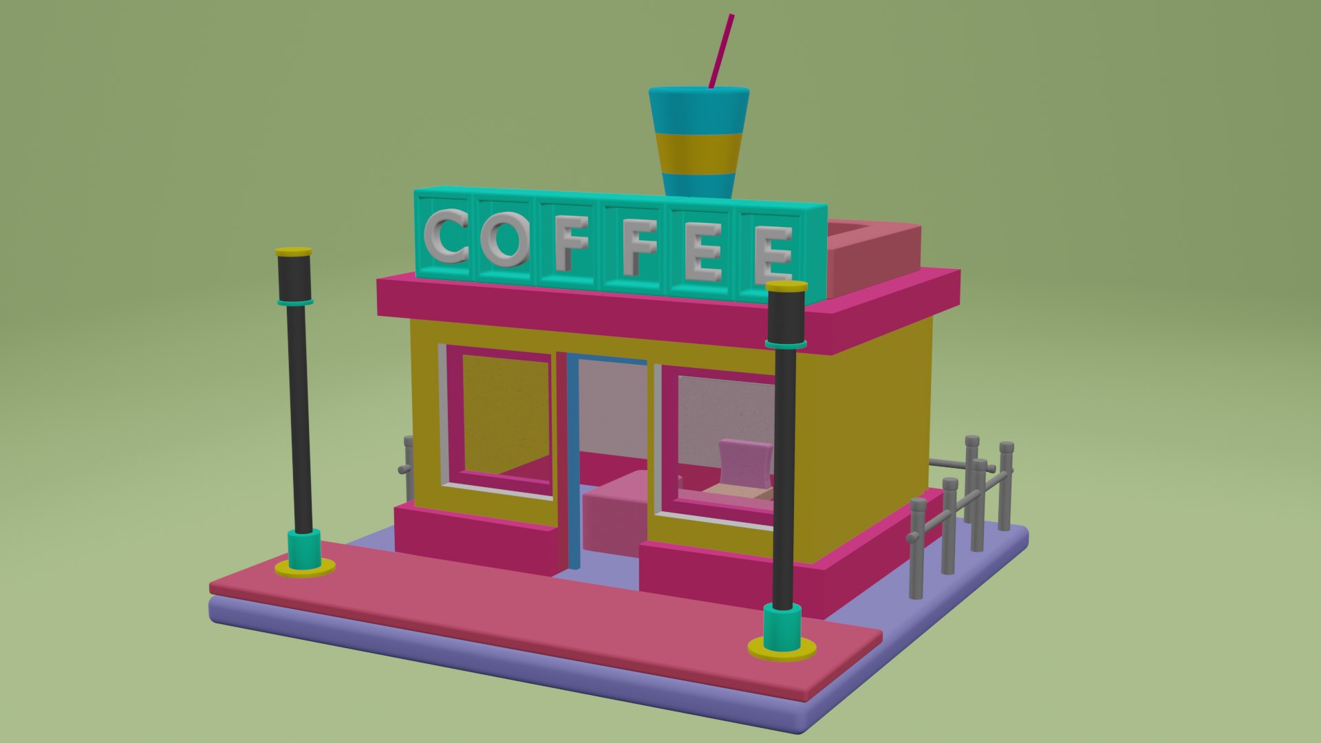 CAFE 3D Model - TurboSquid 2219954