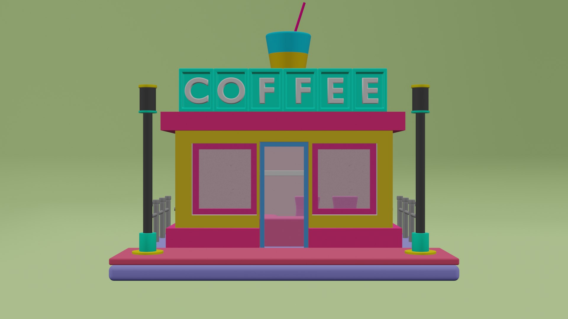 CAFE 3D Model - TurboSquid 2219954