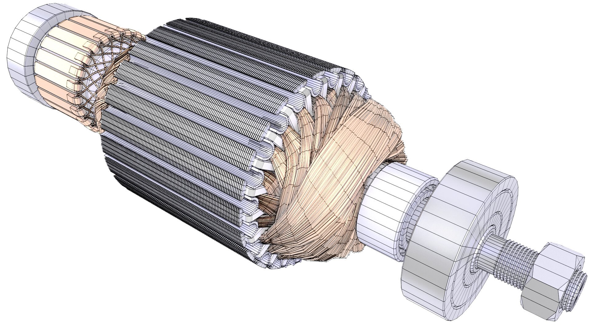 3D Model Electric Motor Rotor Stator 34 3D Model - TurboSquid 1715462
