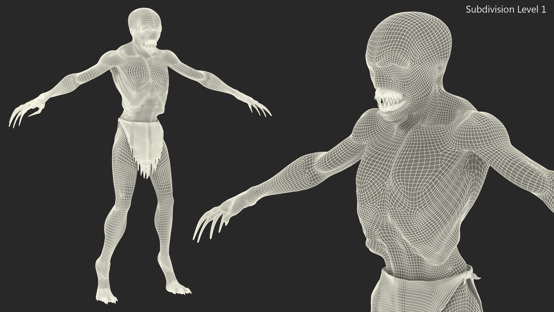 Scary creature neutral pose 3D model - TurboSquid 1702756