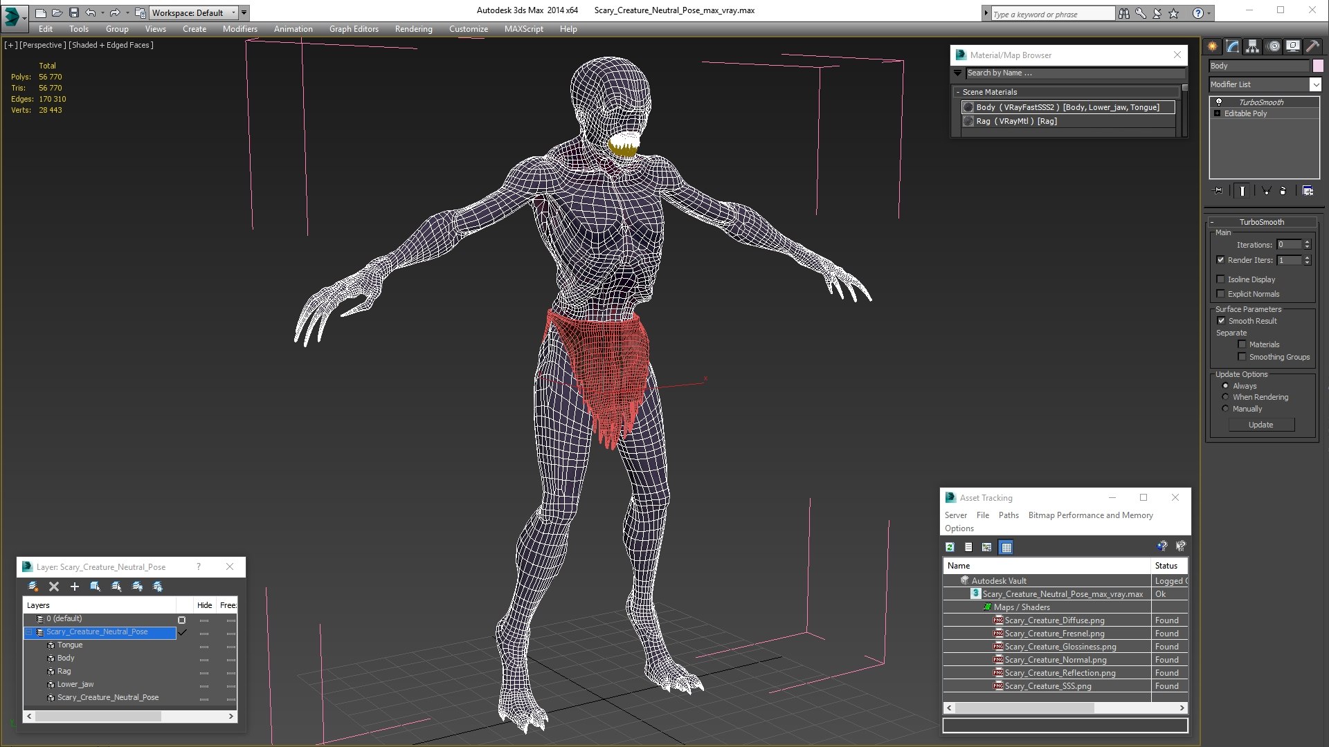 Scary creature neutral pose 3D model - TurboSquid 1702756