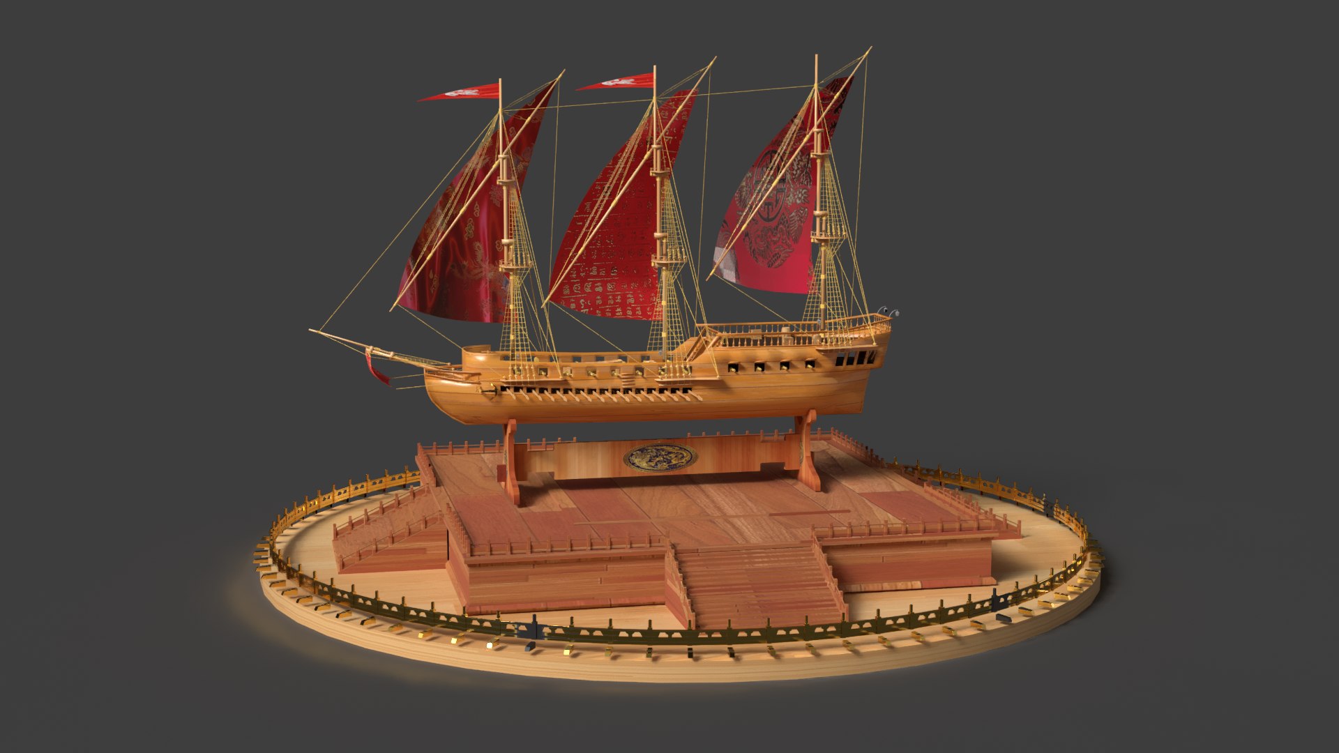 Chinese Sail Ship 3D Model - TurboSquid 2401715