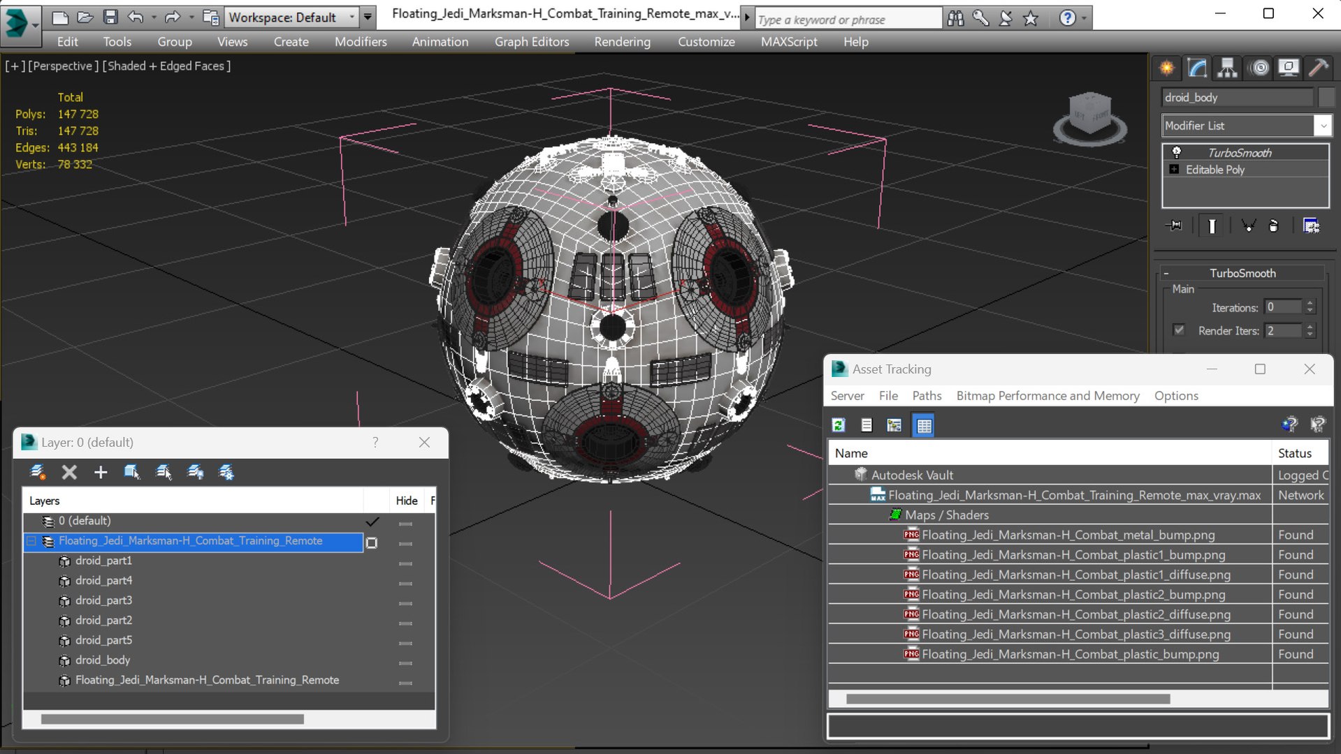 Floating Jedi Marksman-H Combat Training Remote 3D Model - TurboSquid ...
