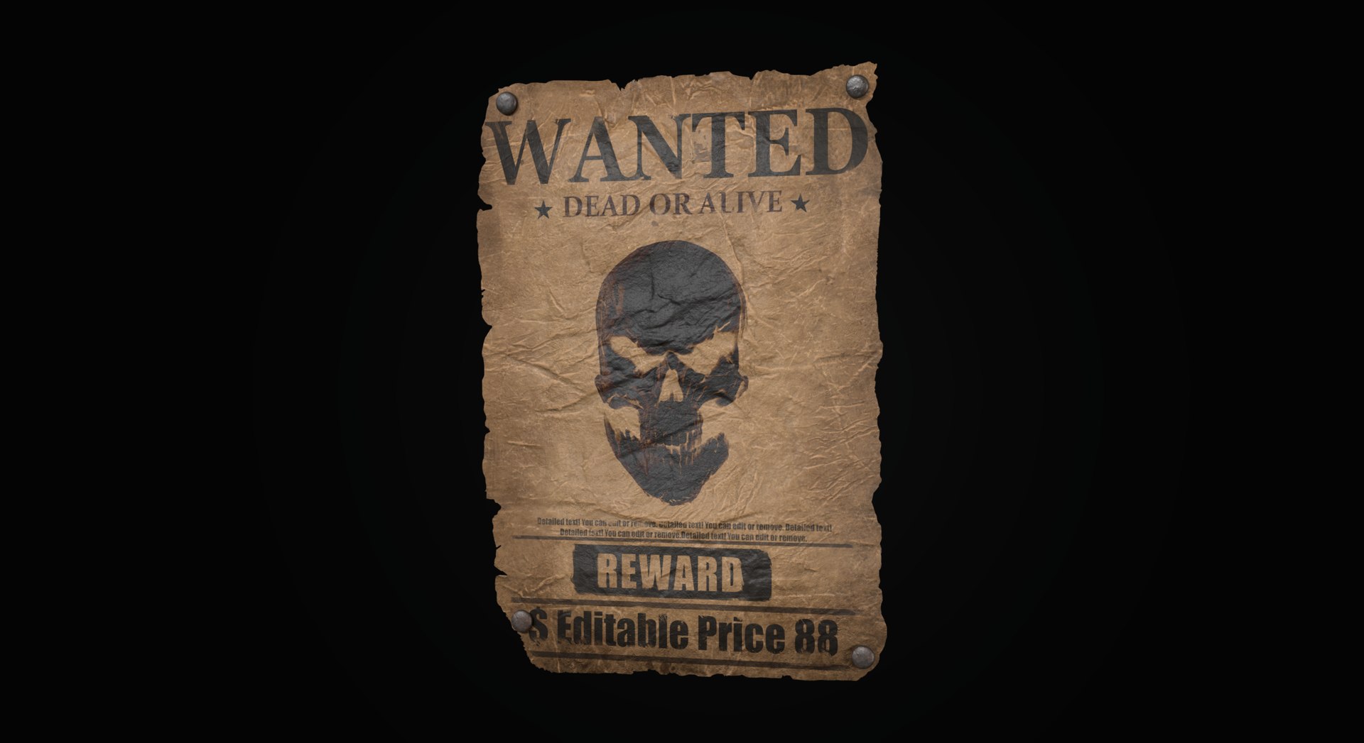 3D Wanted Poster V1 - - TurboSquid 1346062
