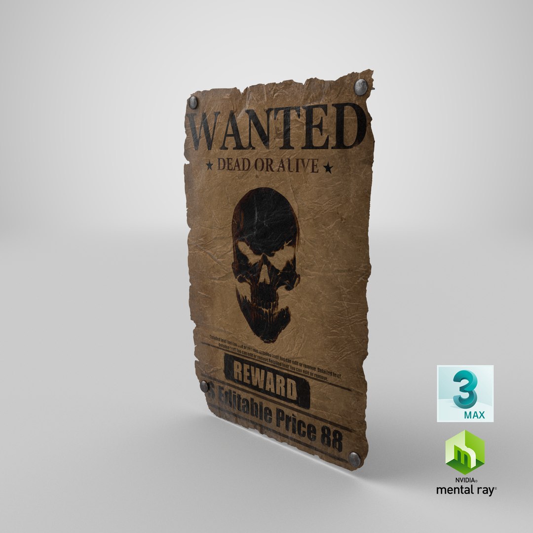 3D Wanted Poster V1 - - TurboSquid 1346062