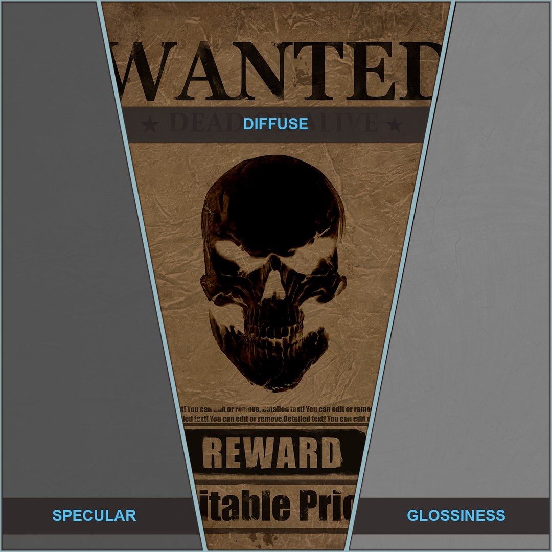 3D Wanted Poster V1 - - TurboSquid 1346062