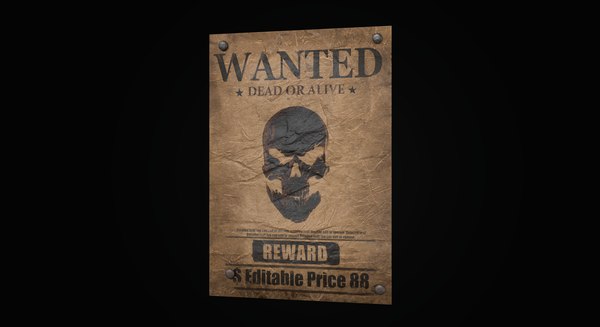 3D wanted poster v1 - - TurboSquid 1346062