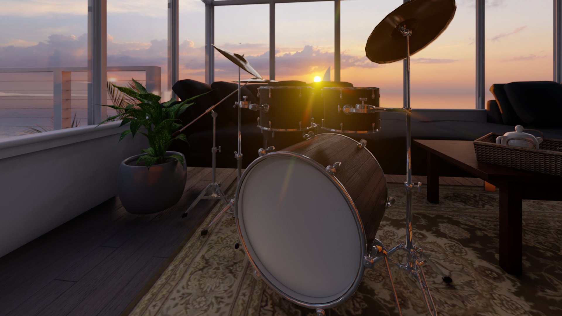 3D Model Drum Set - TurboSquid 1694010