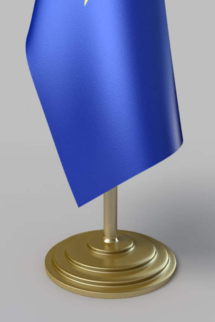 Realistic European Union Flag 3d Model