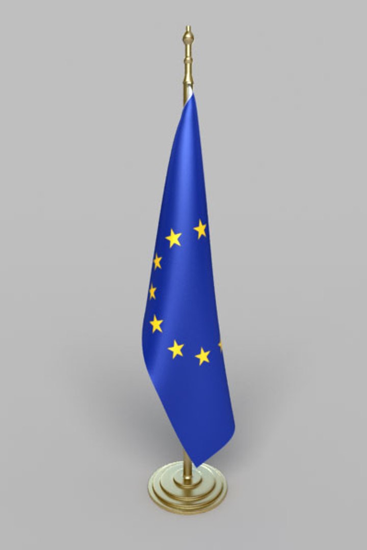 Realistic European Union Flag 3d Model