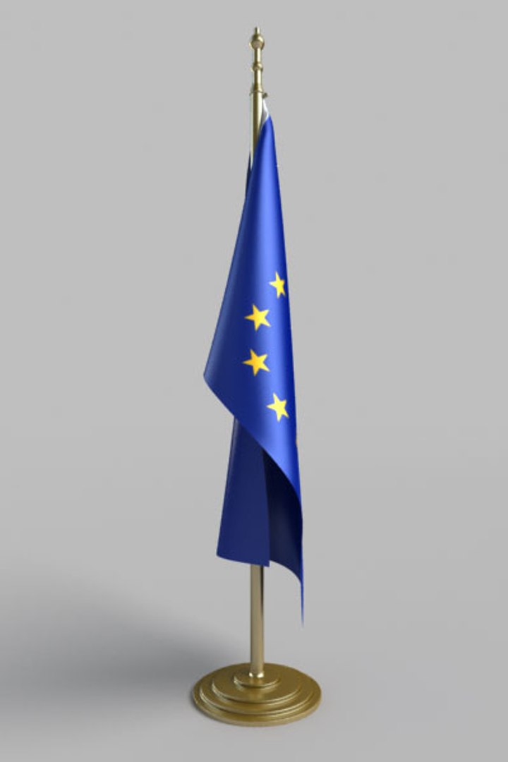Realistic European Union Flag 3d Model