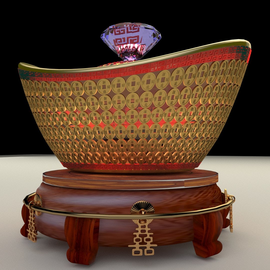 Chinese Gold Ingot 3D Model - TurboSquid 1596300