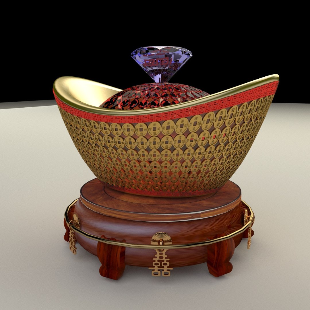 Chinese Gold Ingot 3D Model - TurboSquid 1596300