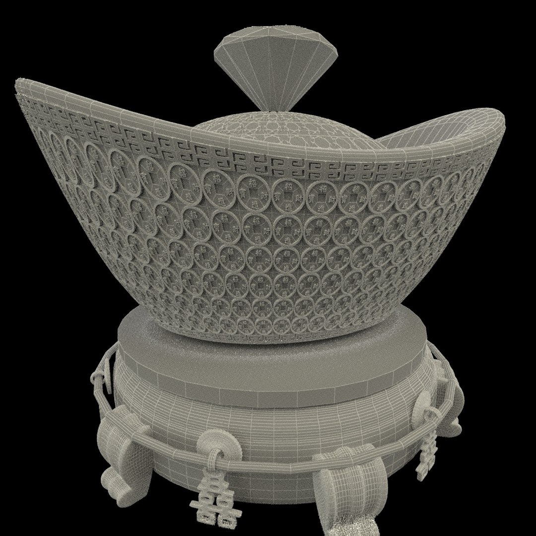 Chinese Gold Ingot 3D Model - TurboSquid 1596300