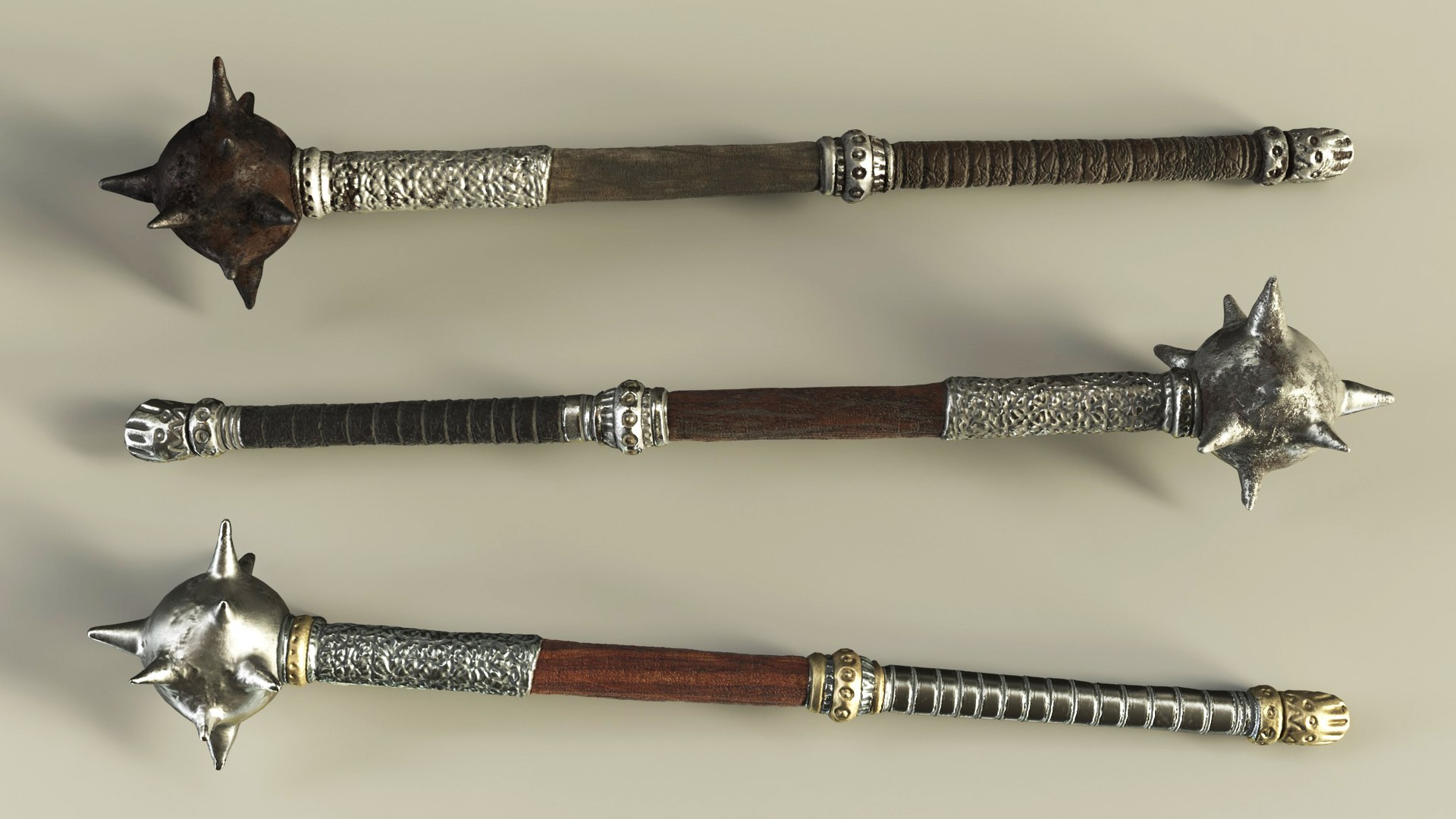 3d Morningstar Mace Model