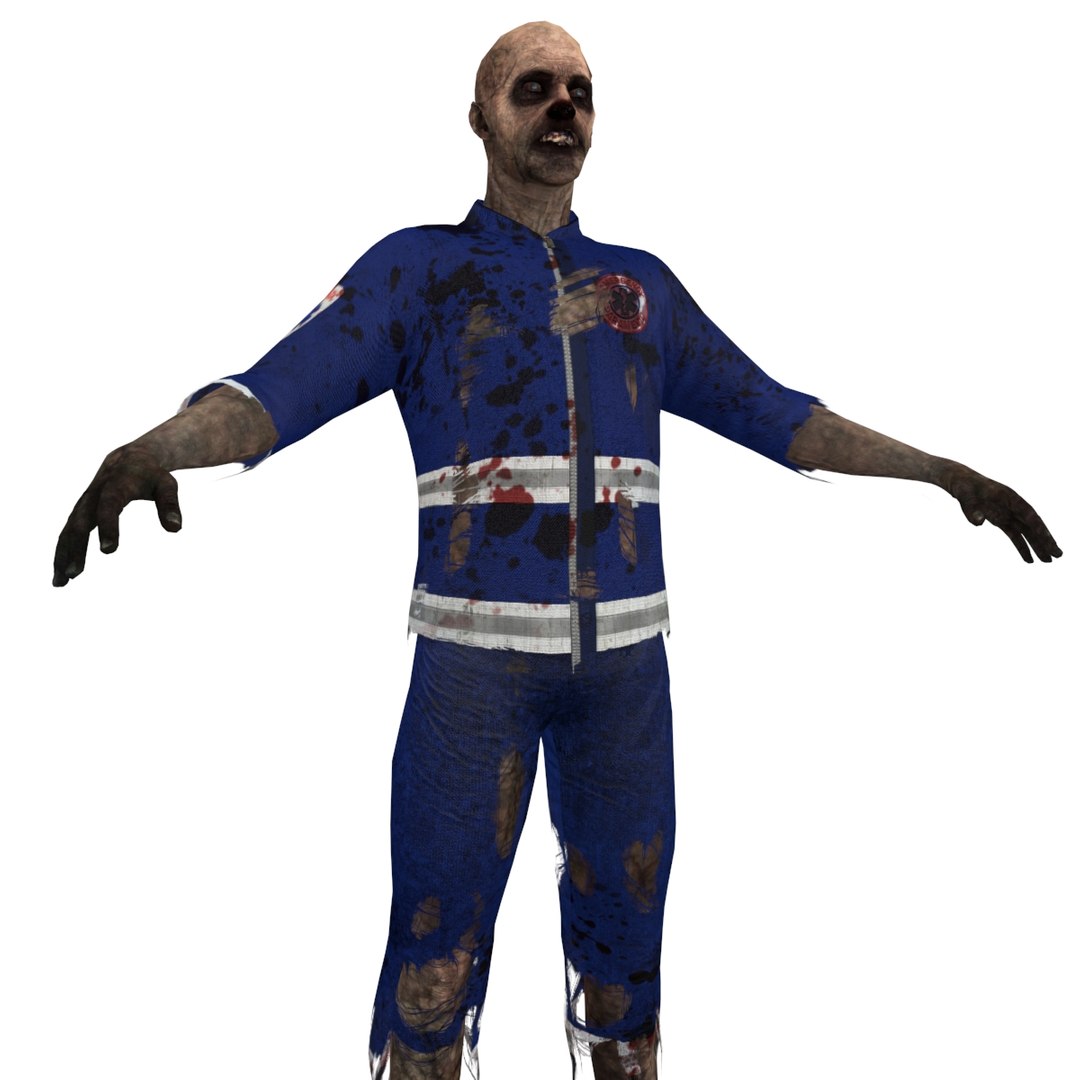 3d model zombie paramedic 3