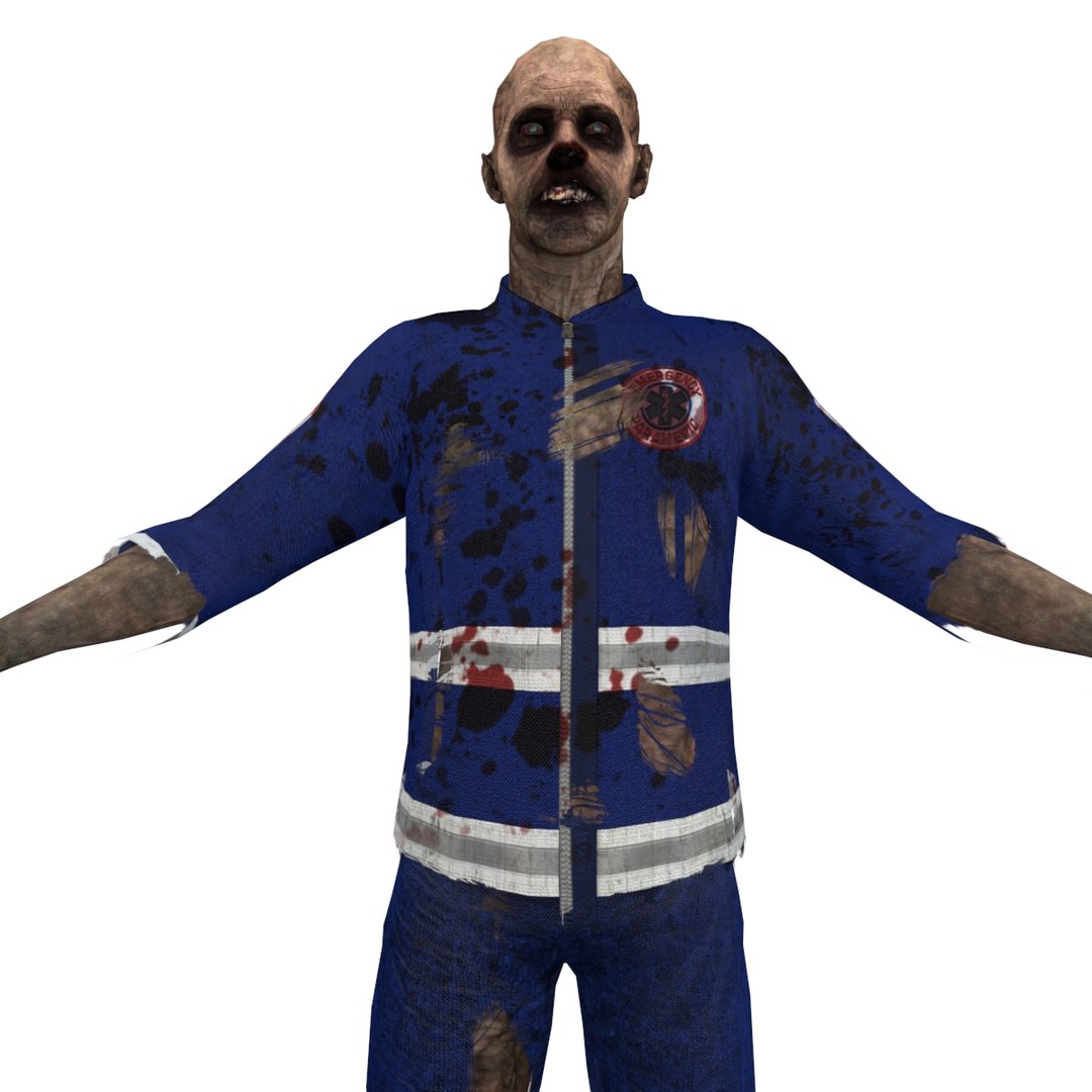 3d model zombie paramedic 3