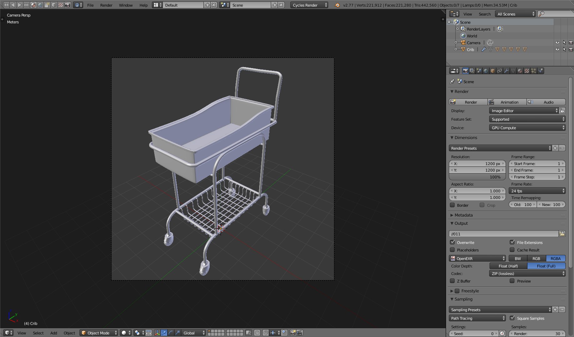 Crib 3d Model