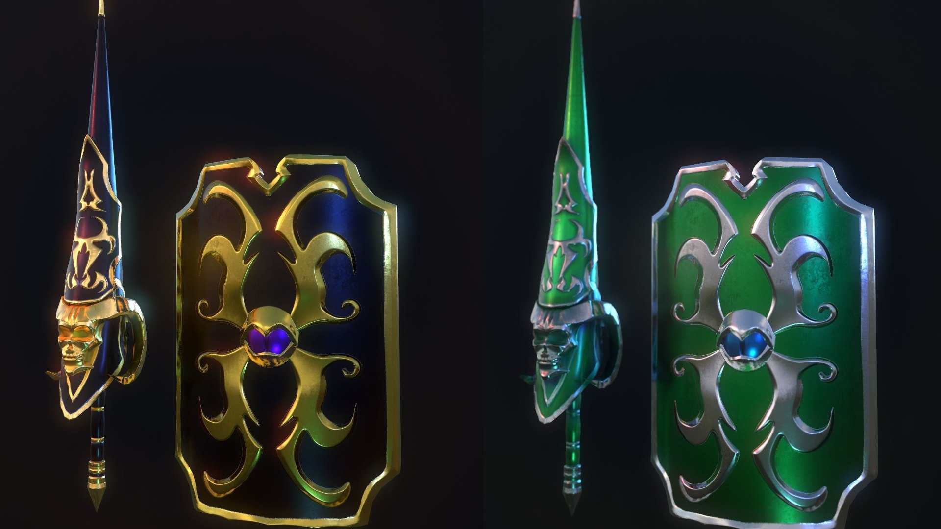 PBR Lance And Shield Low-poly 3D Model - TurboSquid 2023175