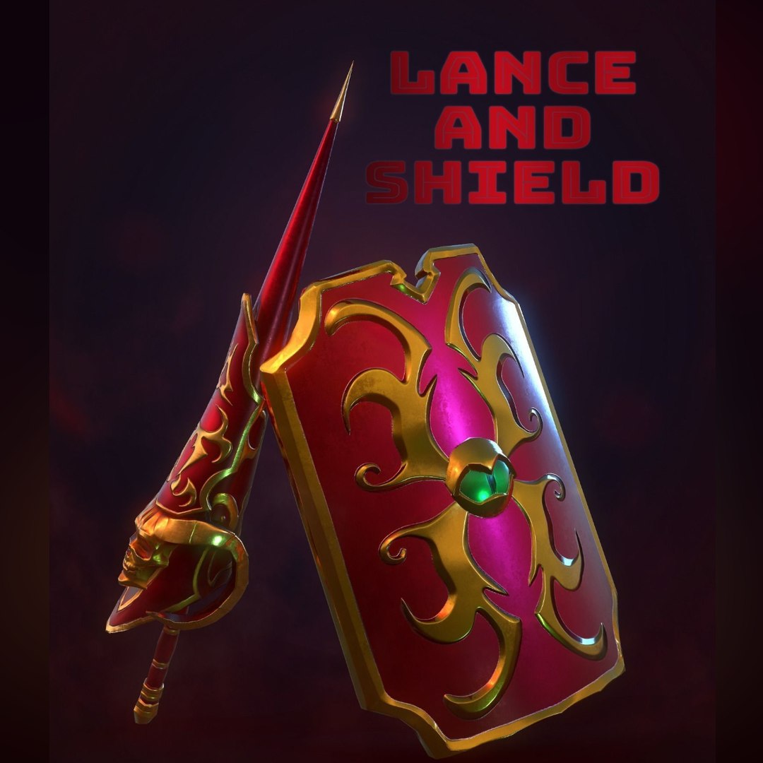 PBR Lance And Shield Low-poly 3D Model - TurboSquid 2023175