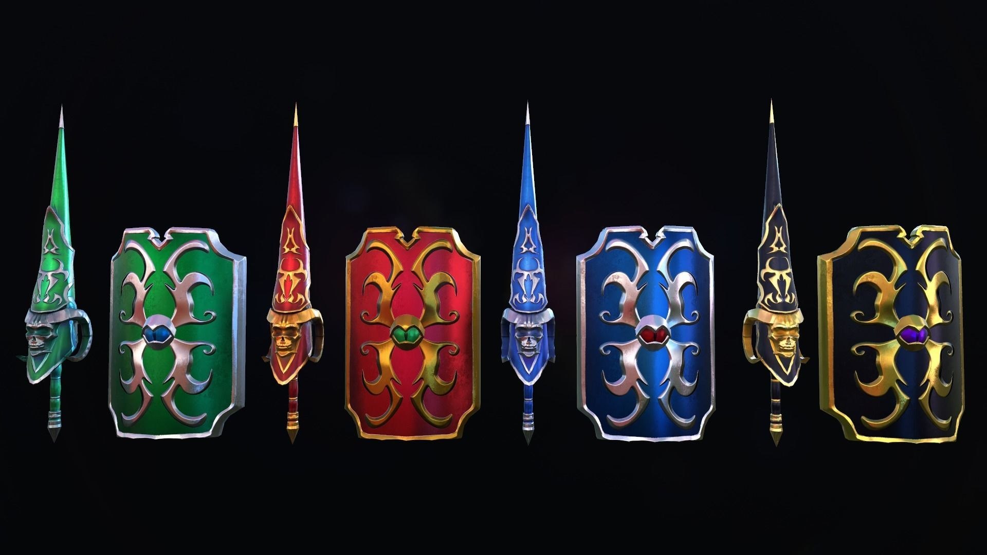 PBR Lance And Shield Low-poly 3D Model - TurboSquid 2023175