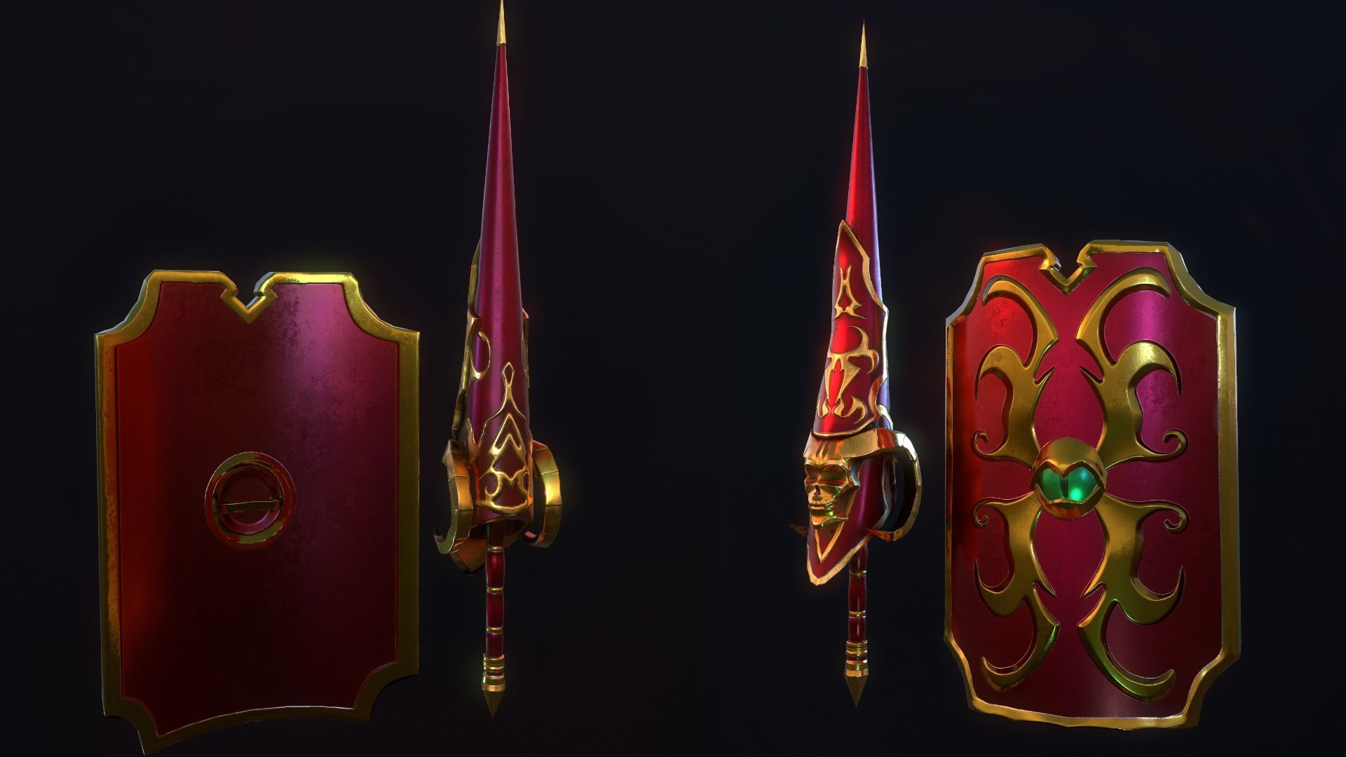 PBR Lance And Shield Low-poly 3D Model - TurboSquid 2023175