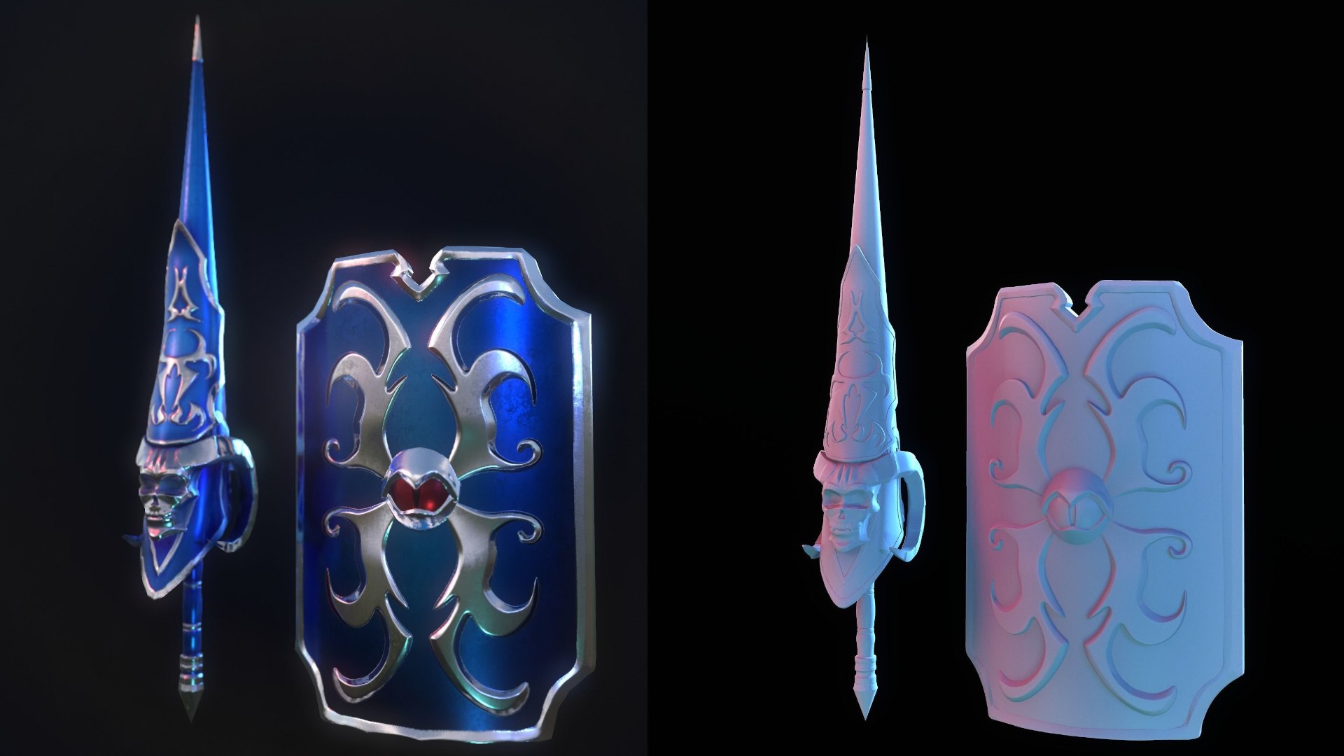 PBR Lance And Shield Low-poly 3D Model - TurboSquid 2023175