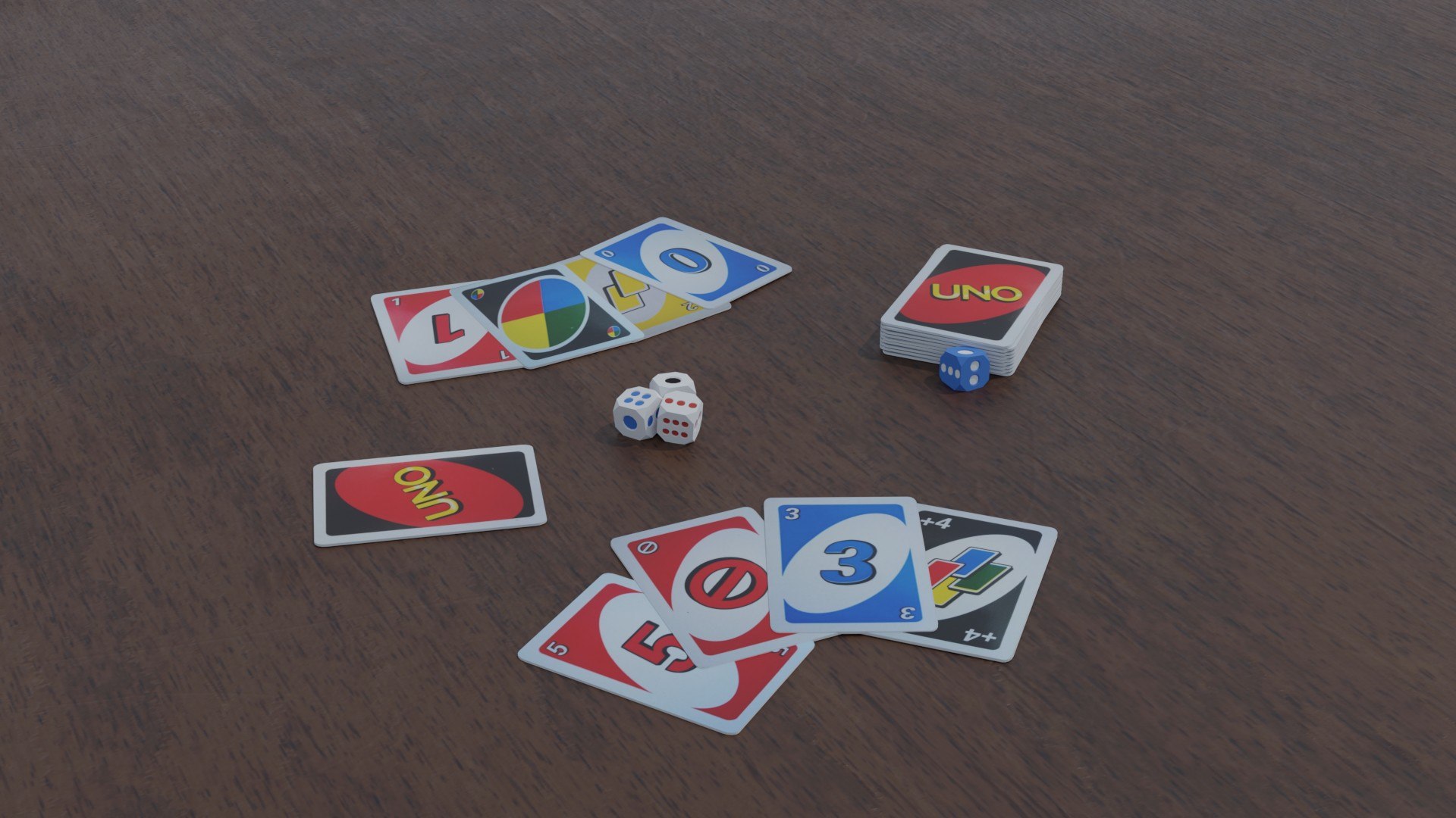 3D Model Board Uno Dice Cards - TurboSquid 1659995
