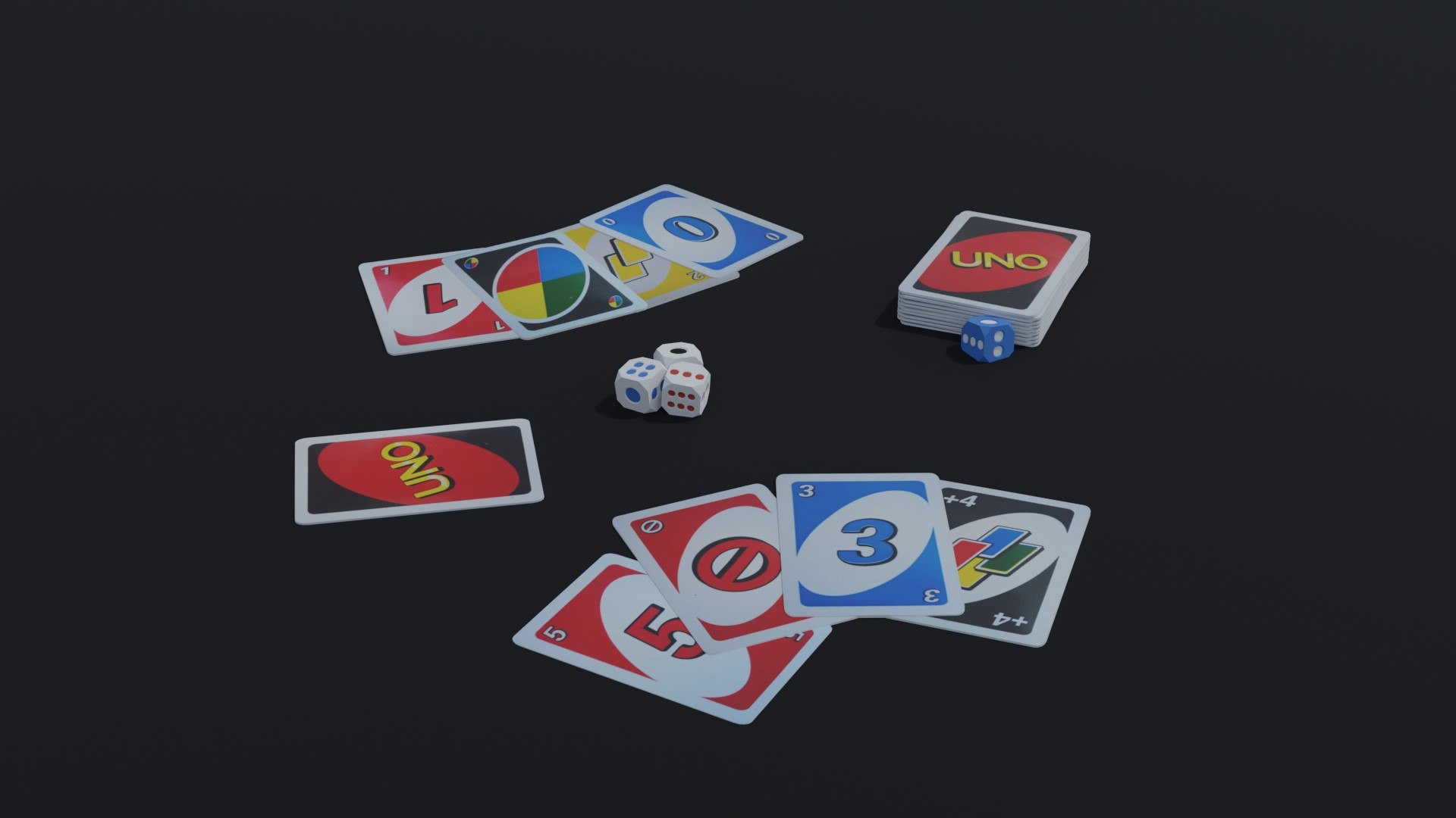 3D Model Board Uno Dice Cards - TurboSquid 1659995