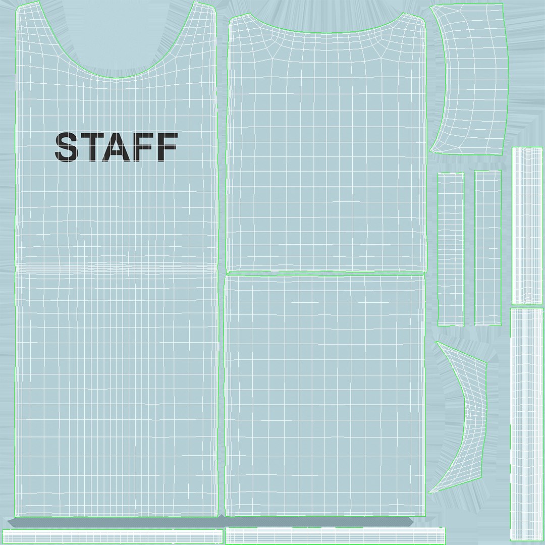 Female Crew Neck Folded Blue Staff 01 3D model - TurboSquid 1752928