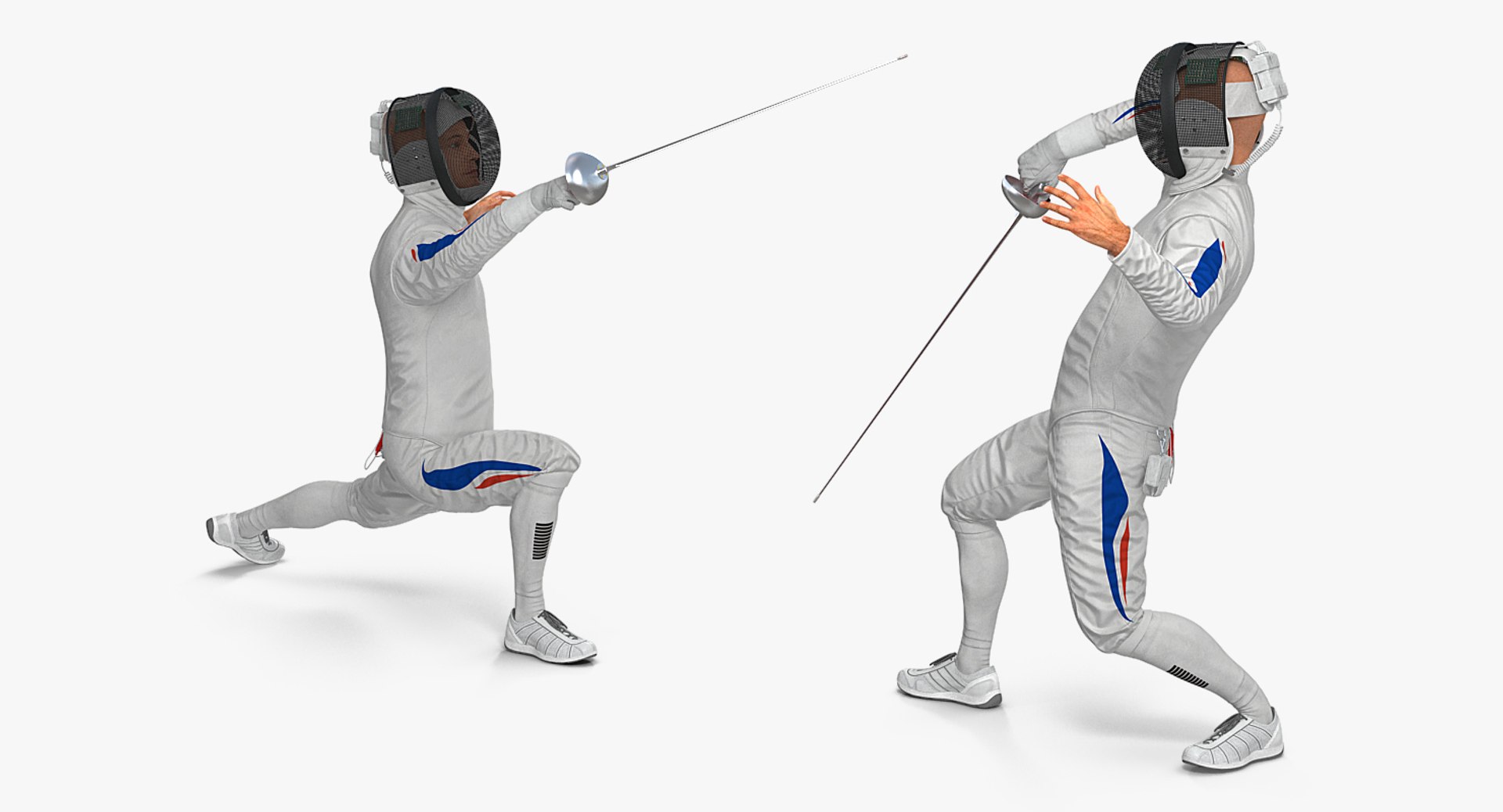 French olympic fencers fight 3D model - TurboSquid 1284693