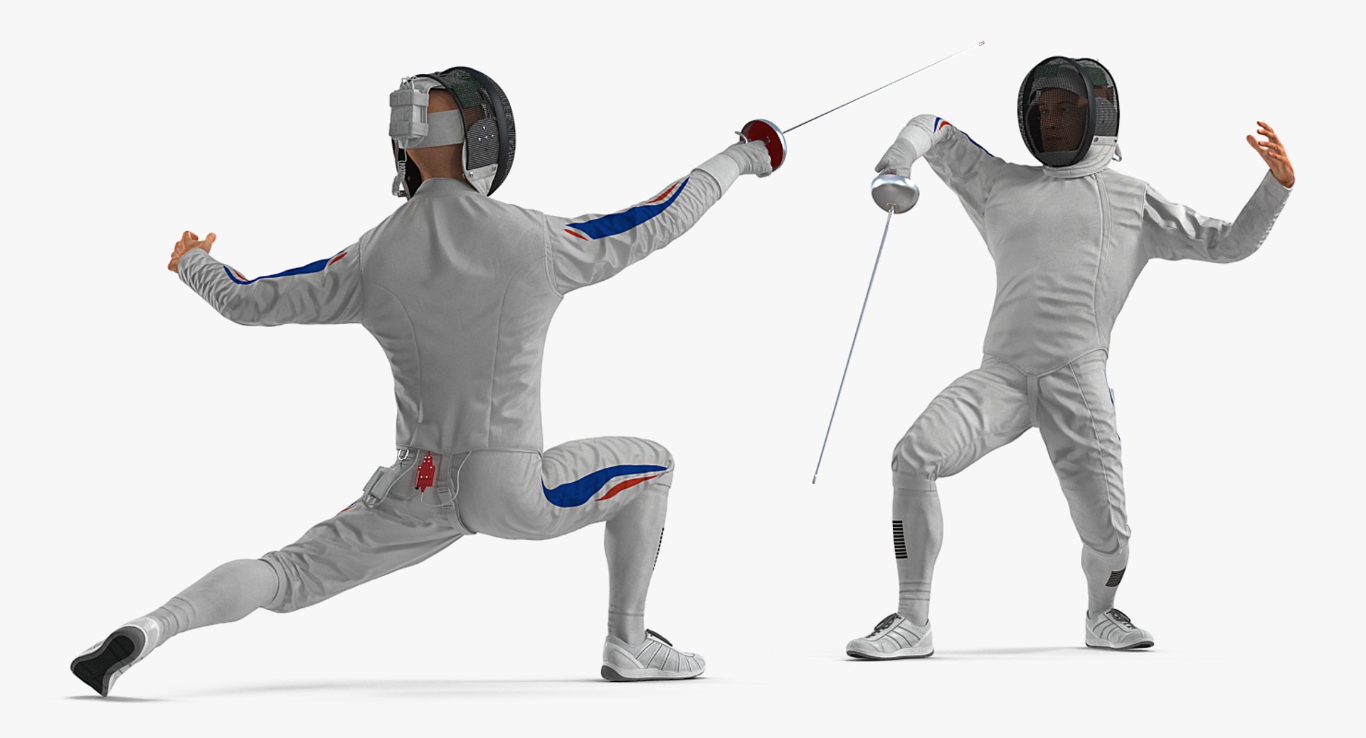 French olympic fencers fight 3D model - TurboSquid 1284693