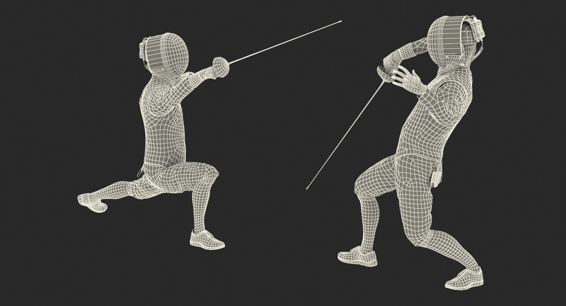 French olympic fencers fight 3D model - TurboSquid 1284693