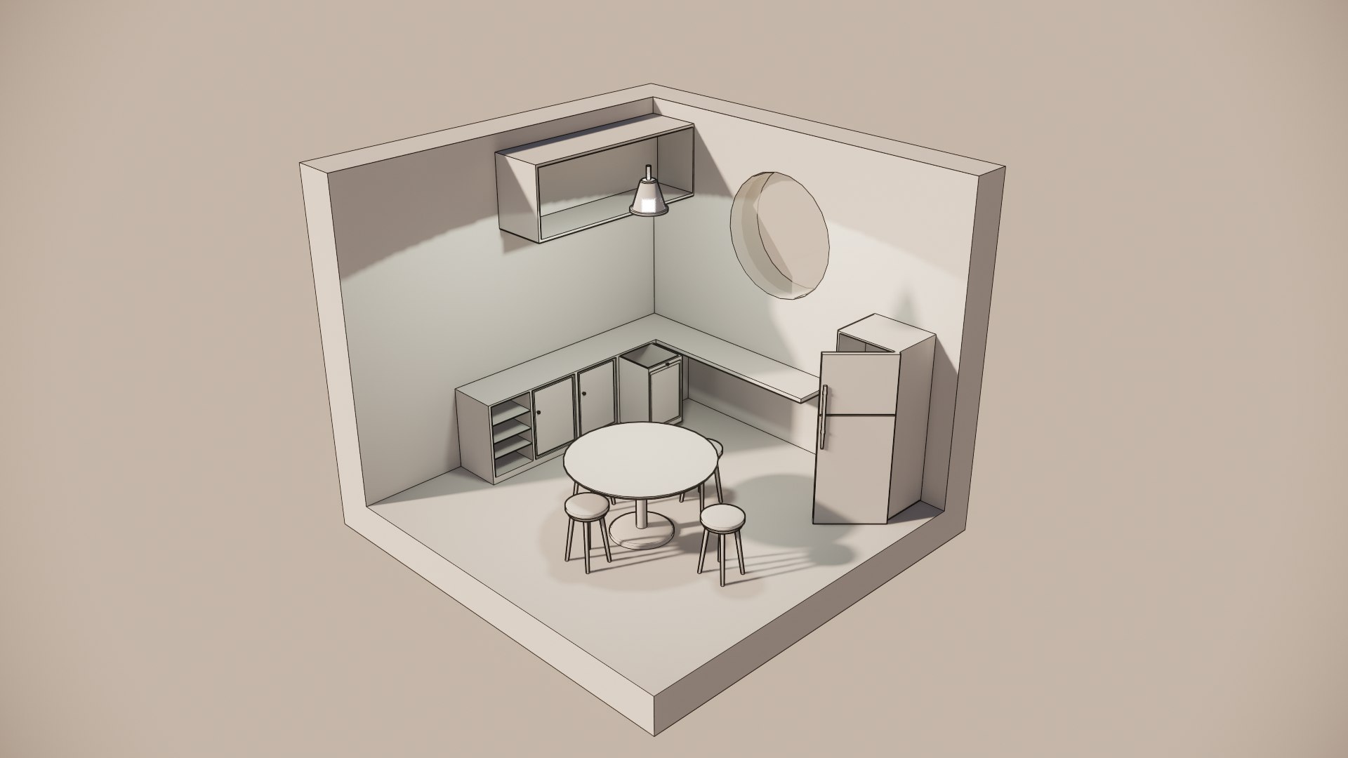 Simple Kitchen 3D Model - TurboSquid 1818191