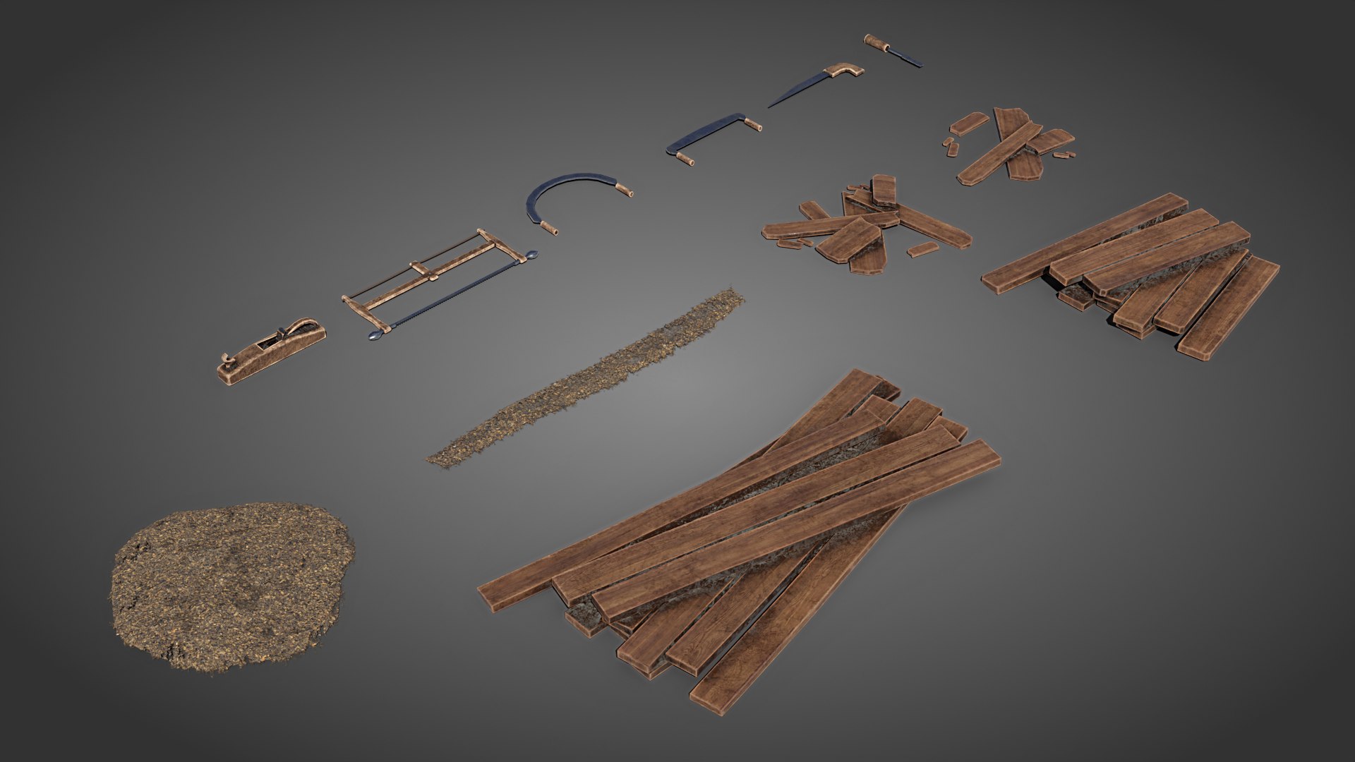 Medieval Carpenter Props 3D Model - TurboSquid 2147344