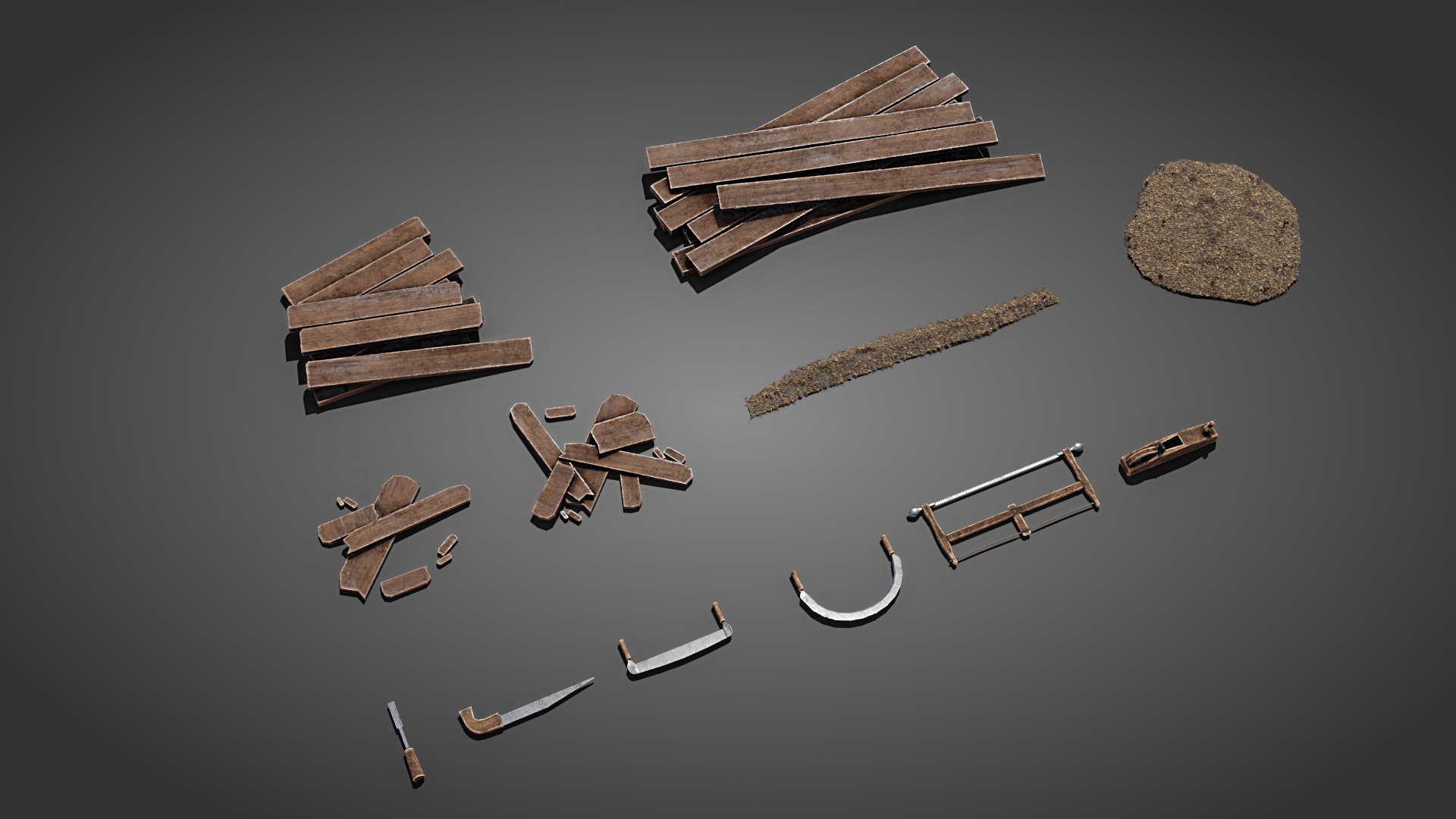 Medieval Carpenter Props 3D Model - TurboSquid 2147344
