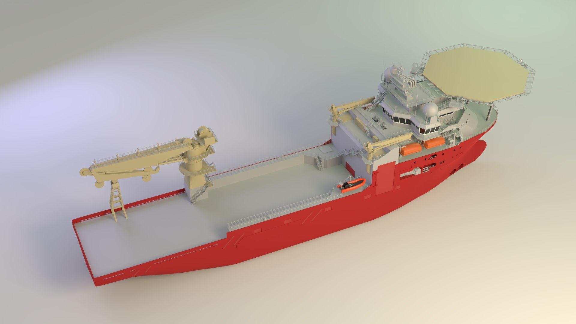 Multi-Purpose Offshore Construction Vessel 3D Model - TurboSquid 1792296